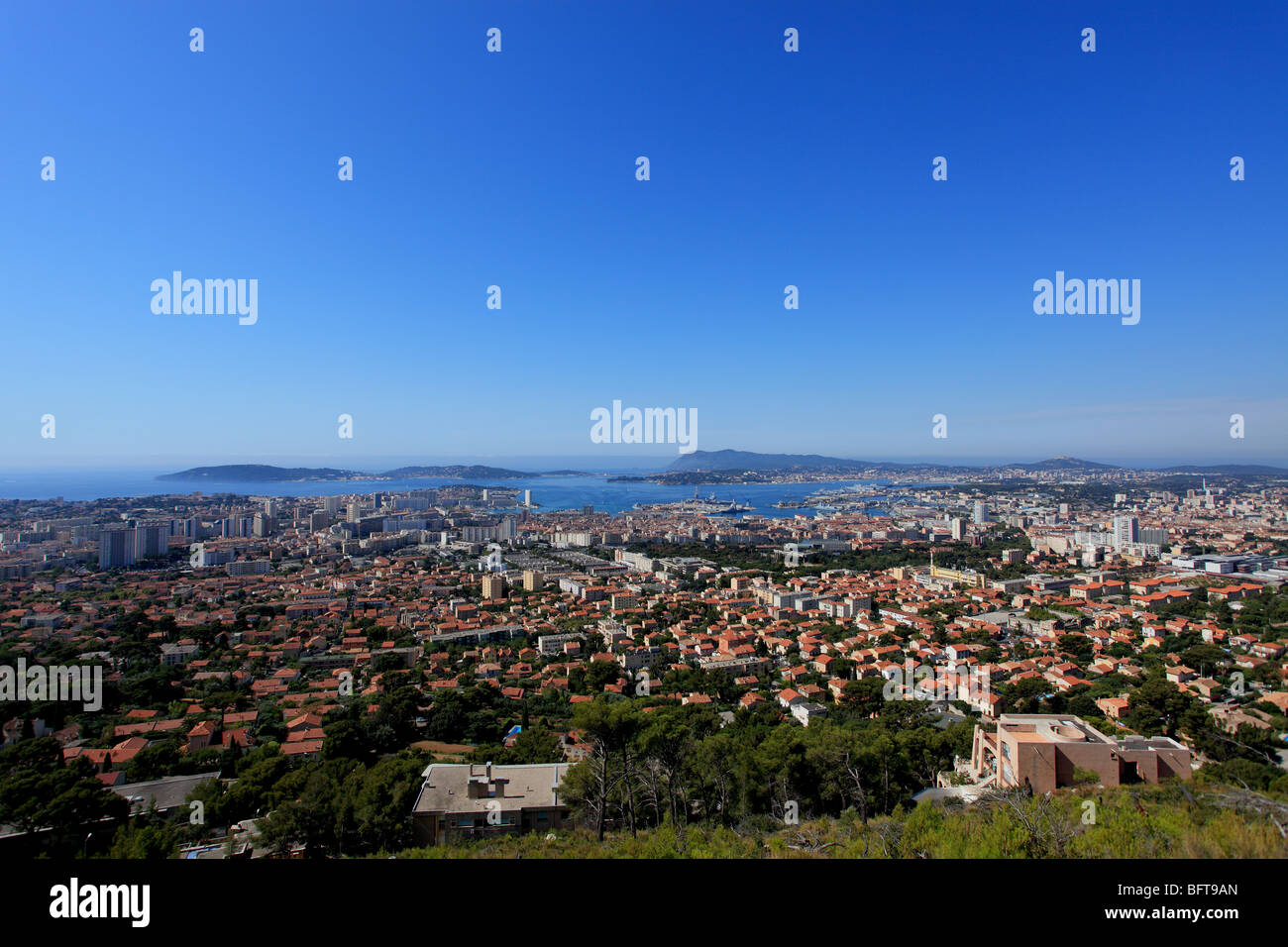 Overhead view of the city and military harbor of Toulon Stock Photo - Alamy