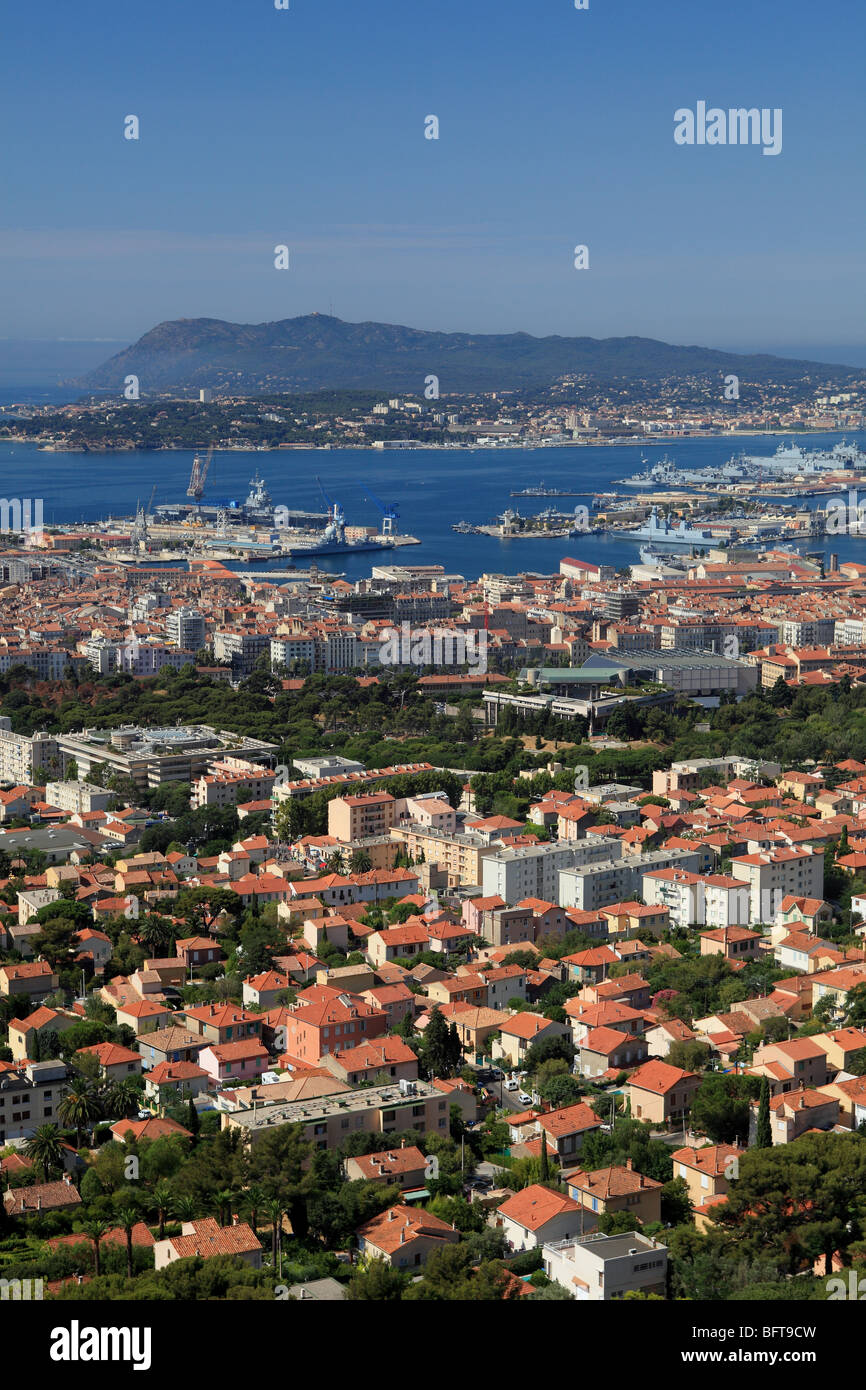 Overhead view of the city and military harbor of Toulon Stock Photo - Alamy