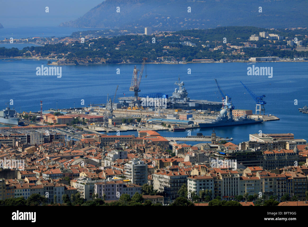 Overhead view of the city and military harbor of Toulon Stock Photo - Alamy
