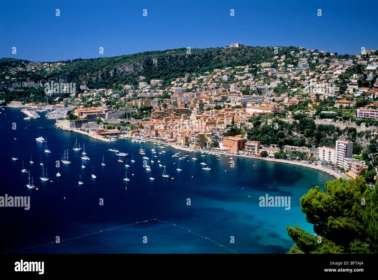 The wonderful view above the Villefranche sur mer bay Stock Photo - Alamy