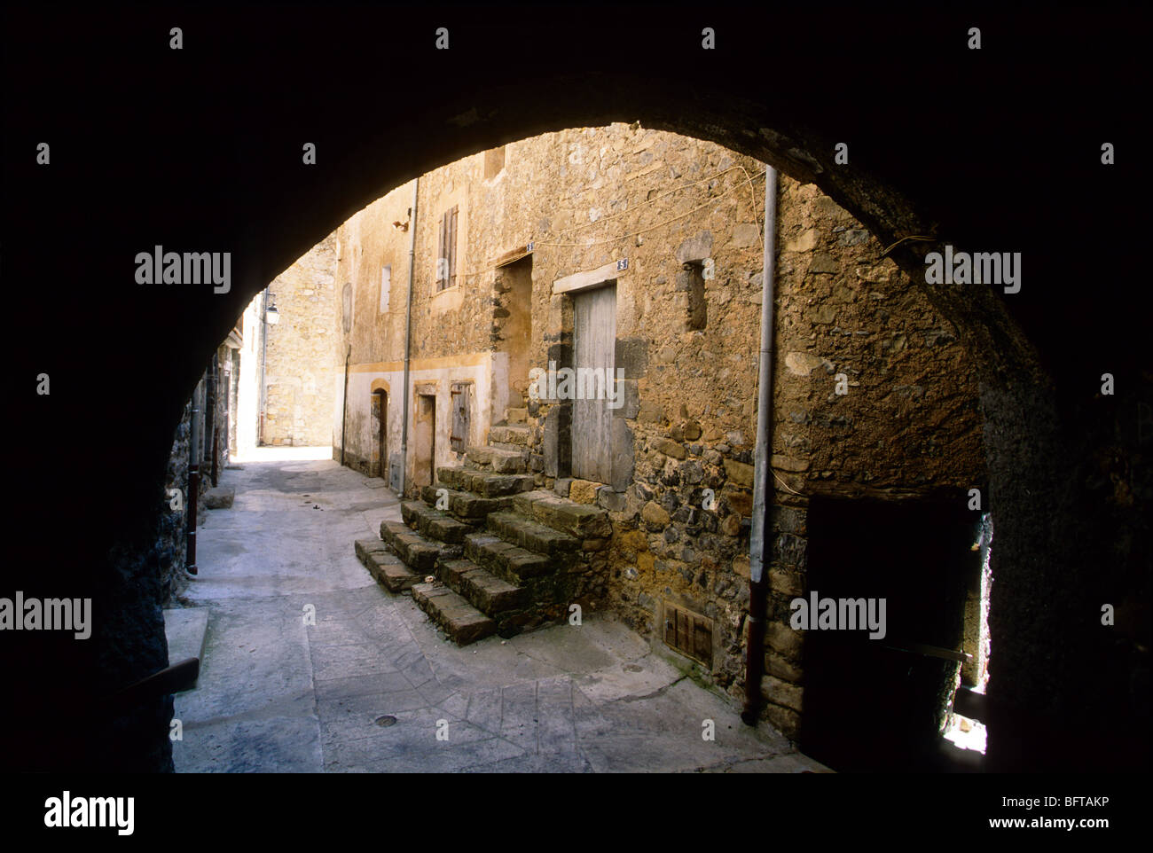 The medieval village of Peone in the hinterland of the Alpes-Maritimes ...