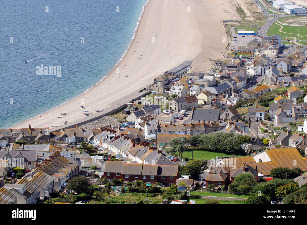 Chesil Beach at Fortuneswell Isle of Portland Dorset looking toward ...