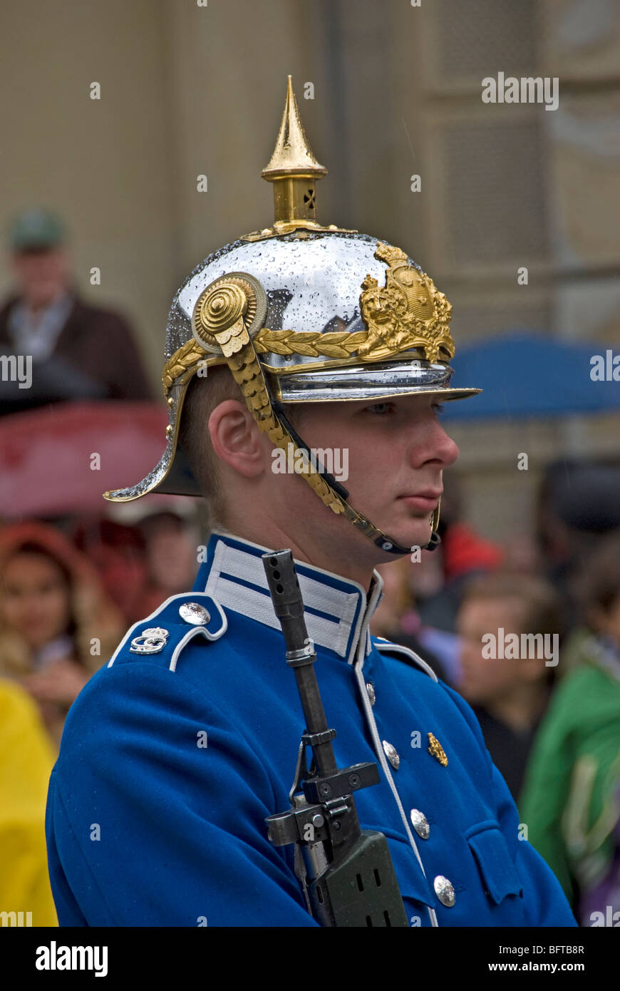 Portrait of one of the Royal Guards at the Royal Palace Stockholm Stock ...