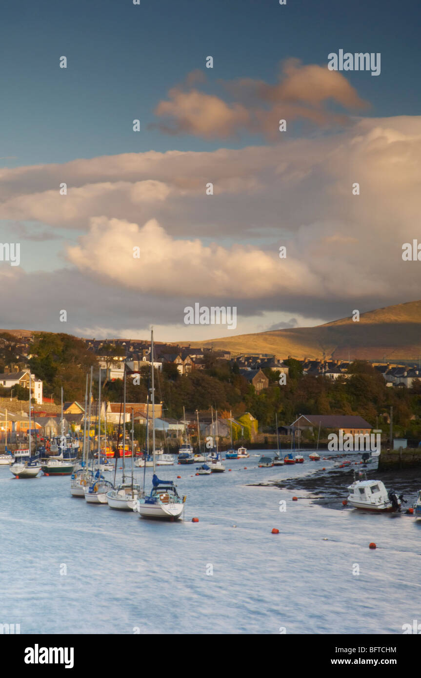 Late afternoon light on the Afon Seiont estuary Caernarfon Snowdonia ...