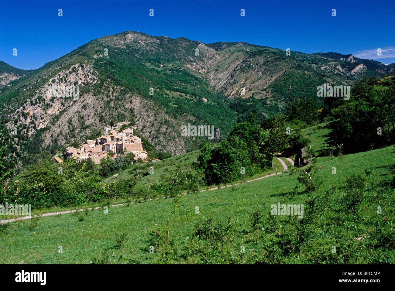 Isolated village of the ALpes-Maritimes hinterland near the Var valley ...