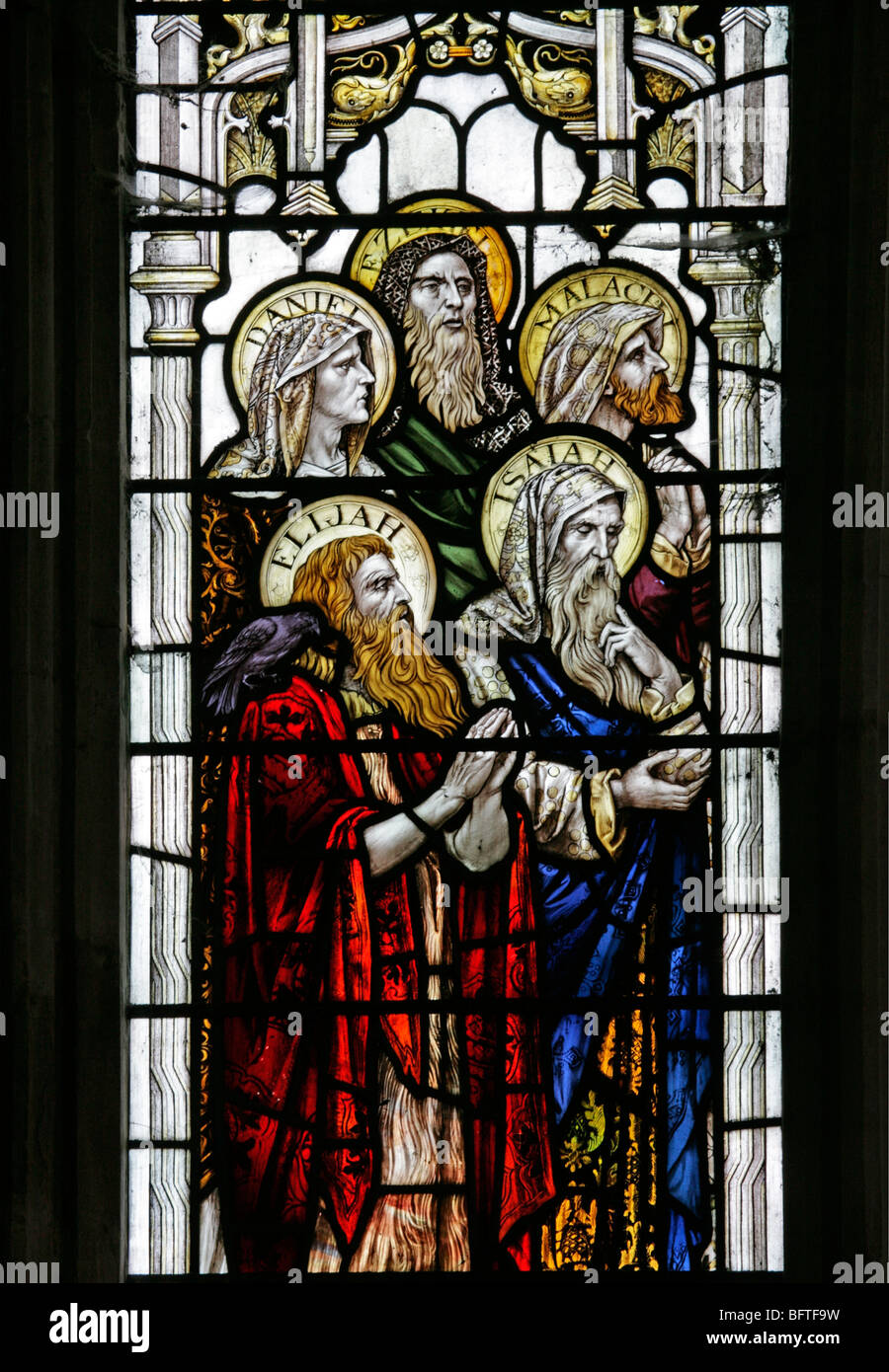 A Stained Glass Window Depicting Old Testament Prophets Church Of St