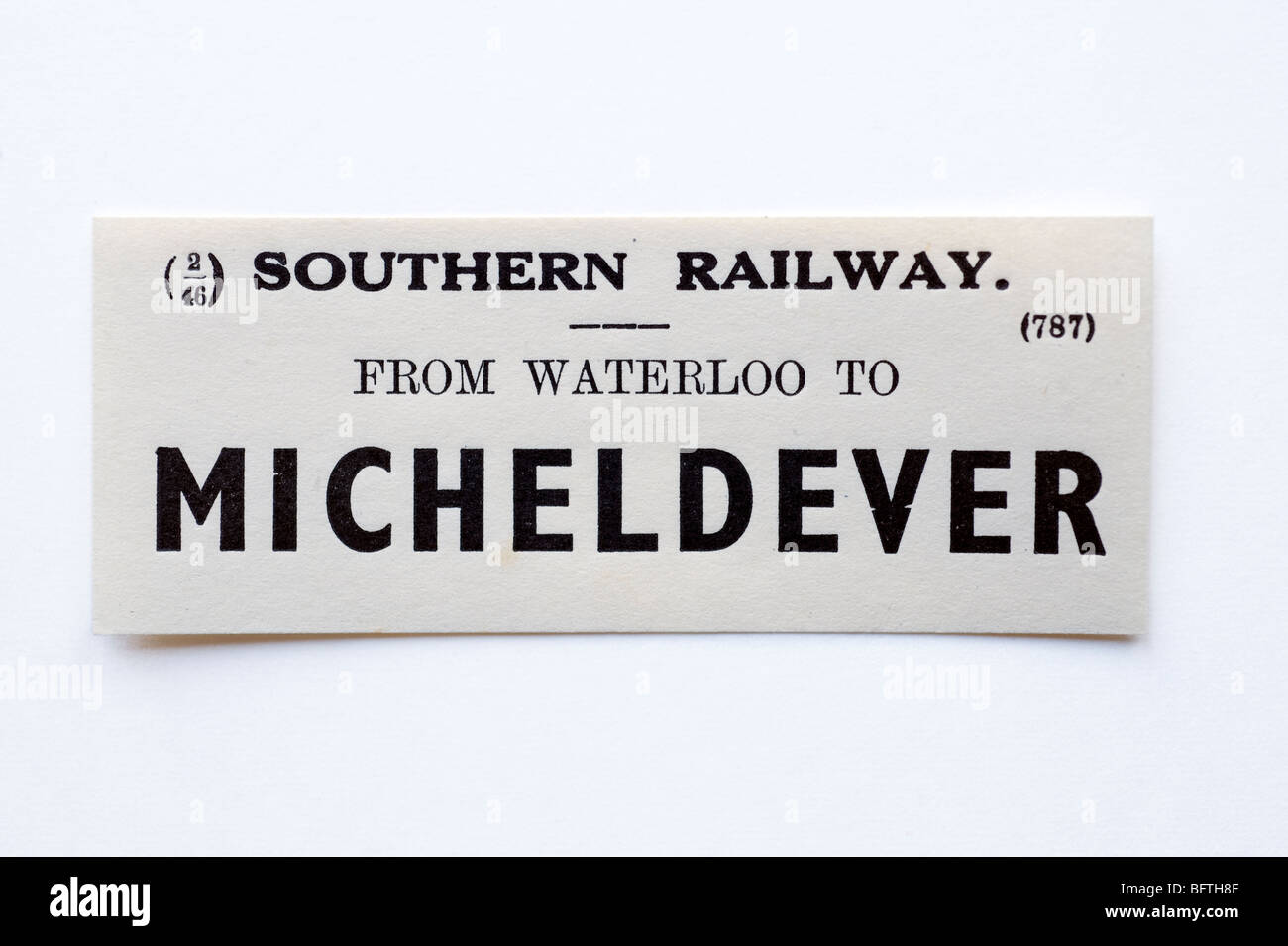 Micheldever, luggage label Stock Photo - Alamy