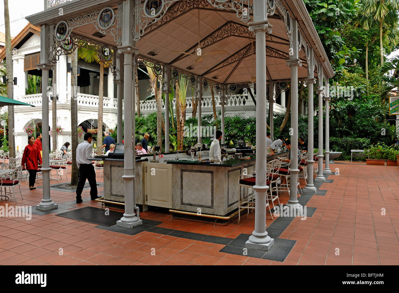 Raffles Hotel Outdoor Terrace Courtyard High Resolution Stock ...