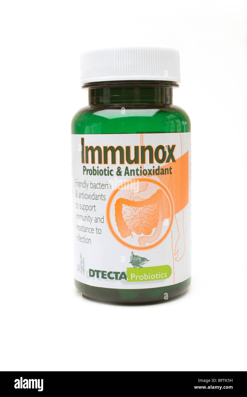 Immunox Probiotic and antioxidant Herbal Supplement Stock Photo - Alamy