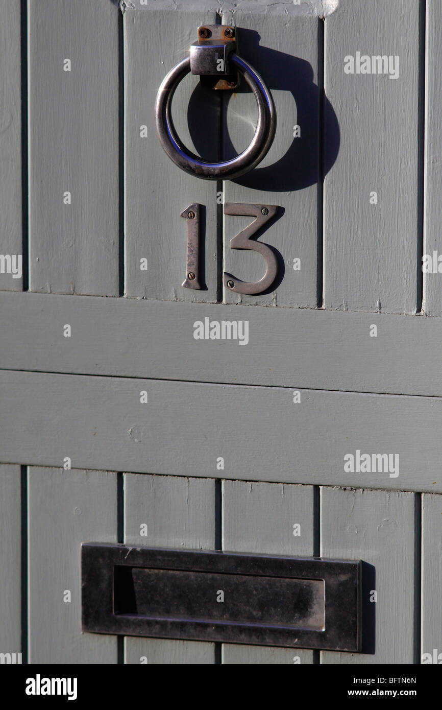 13 unlucky number on door Stock Photo - Alamy