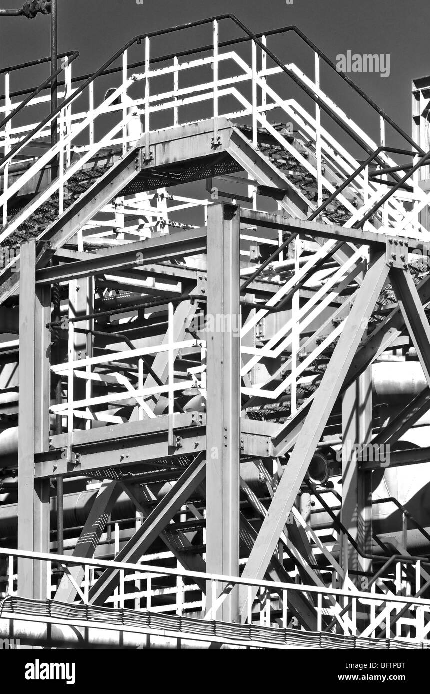 Steel staircase in a chemical factory Stock Photo - Alamy