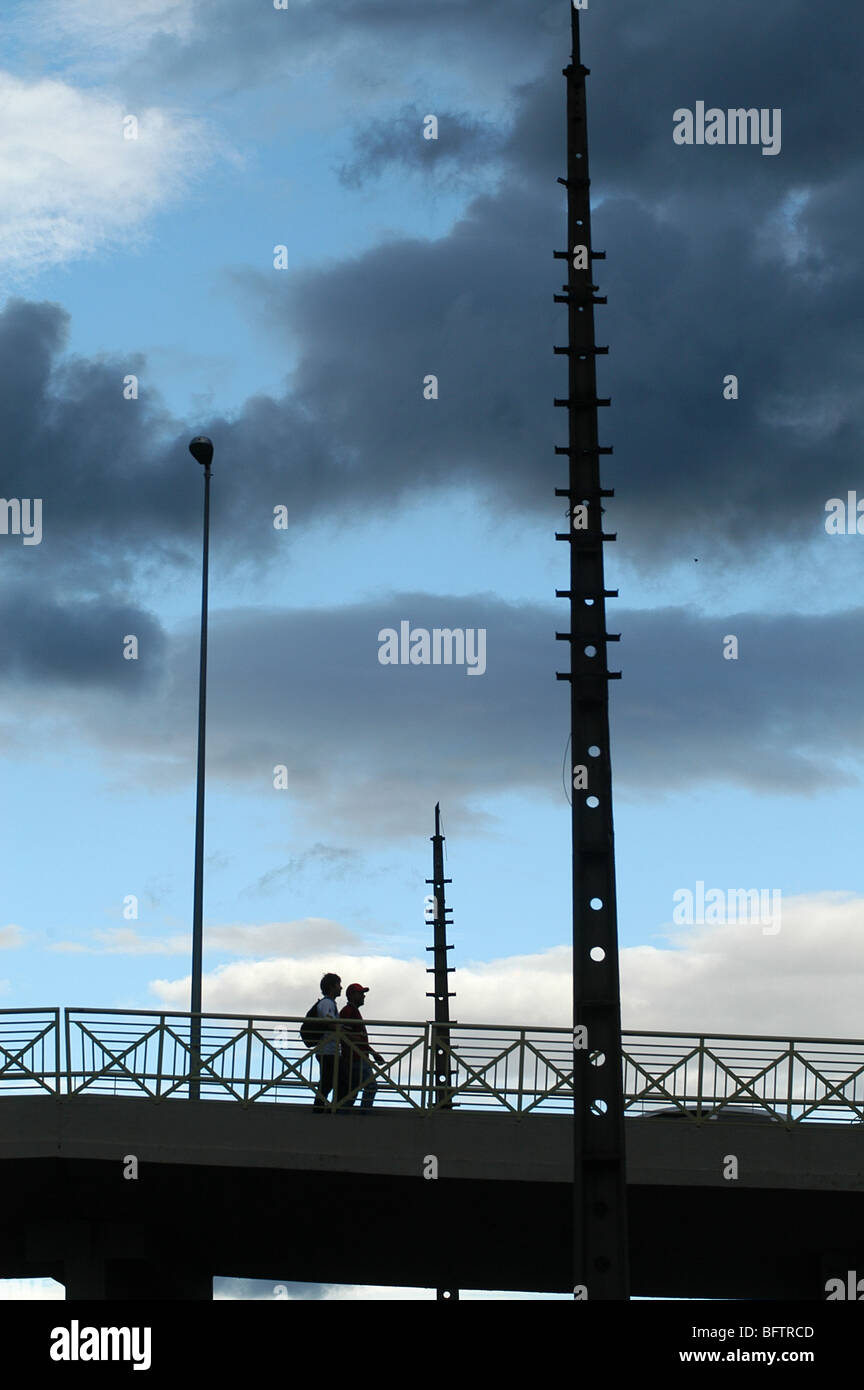 People walking on the bridge Stock Photo - Alamy