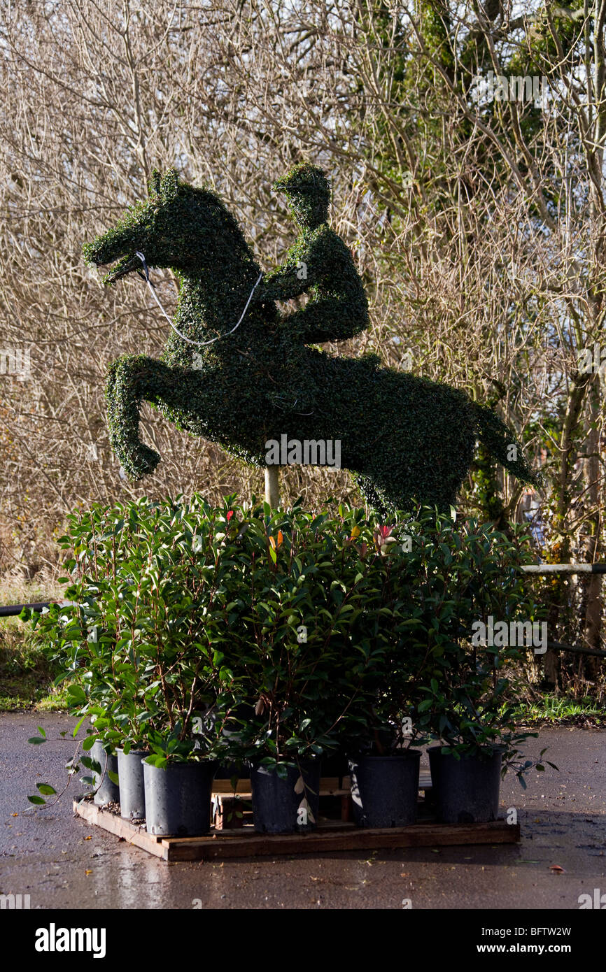 Shrub decorative sculpture. privet hedge Horse and Jockey design 099587 ...