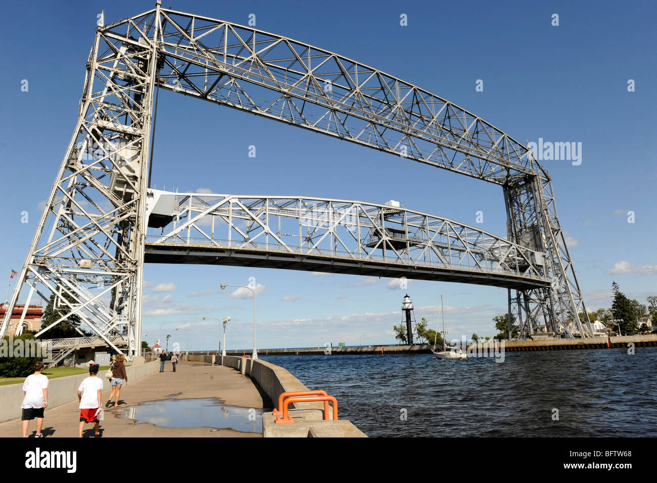 Aerial Lift Bridge in Downtown area of Duluth Minnesota Stock Photo - Alamy