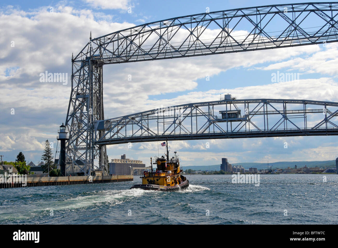 Aerial Lift Bridge in Downtown area of Duluth Minnesota Stock Photo - Alamy