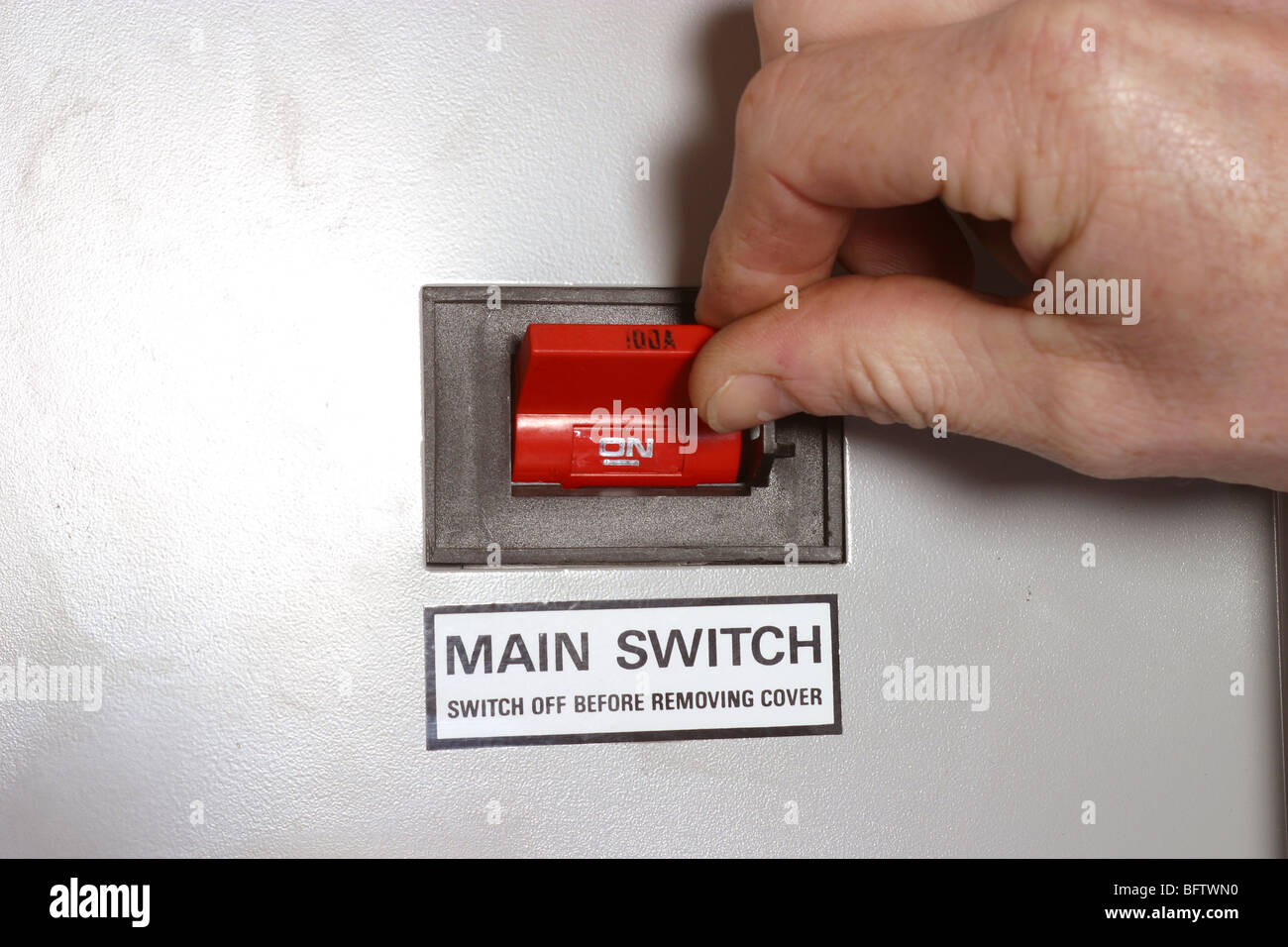Electric switch turned on hi-res stock photography and images - Alamy