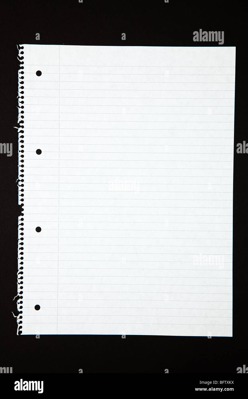 blank sheet of paper on black background Stock Photo - Alamy