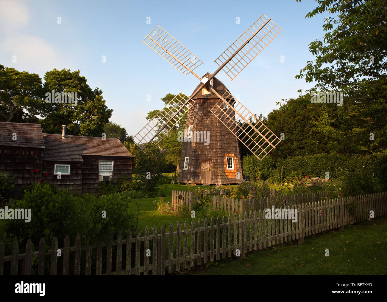 Serene view of a Windmill in the town of "Water Mill" on long island in ...