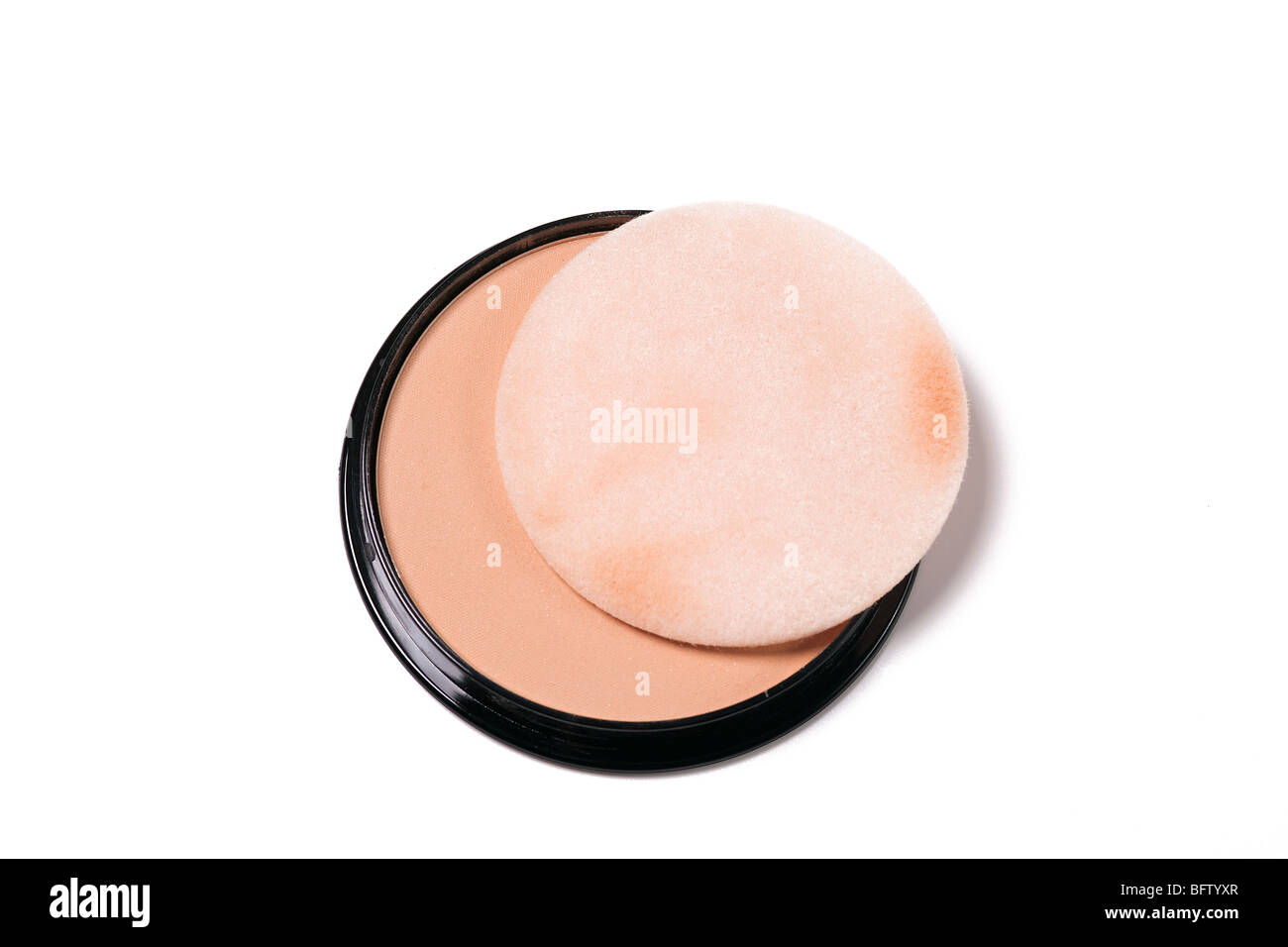 cosmetic powder compact isolated on white background Stock Photo - Alamy