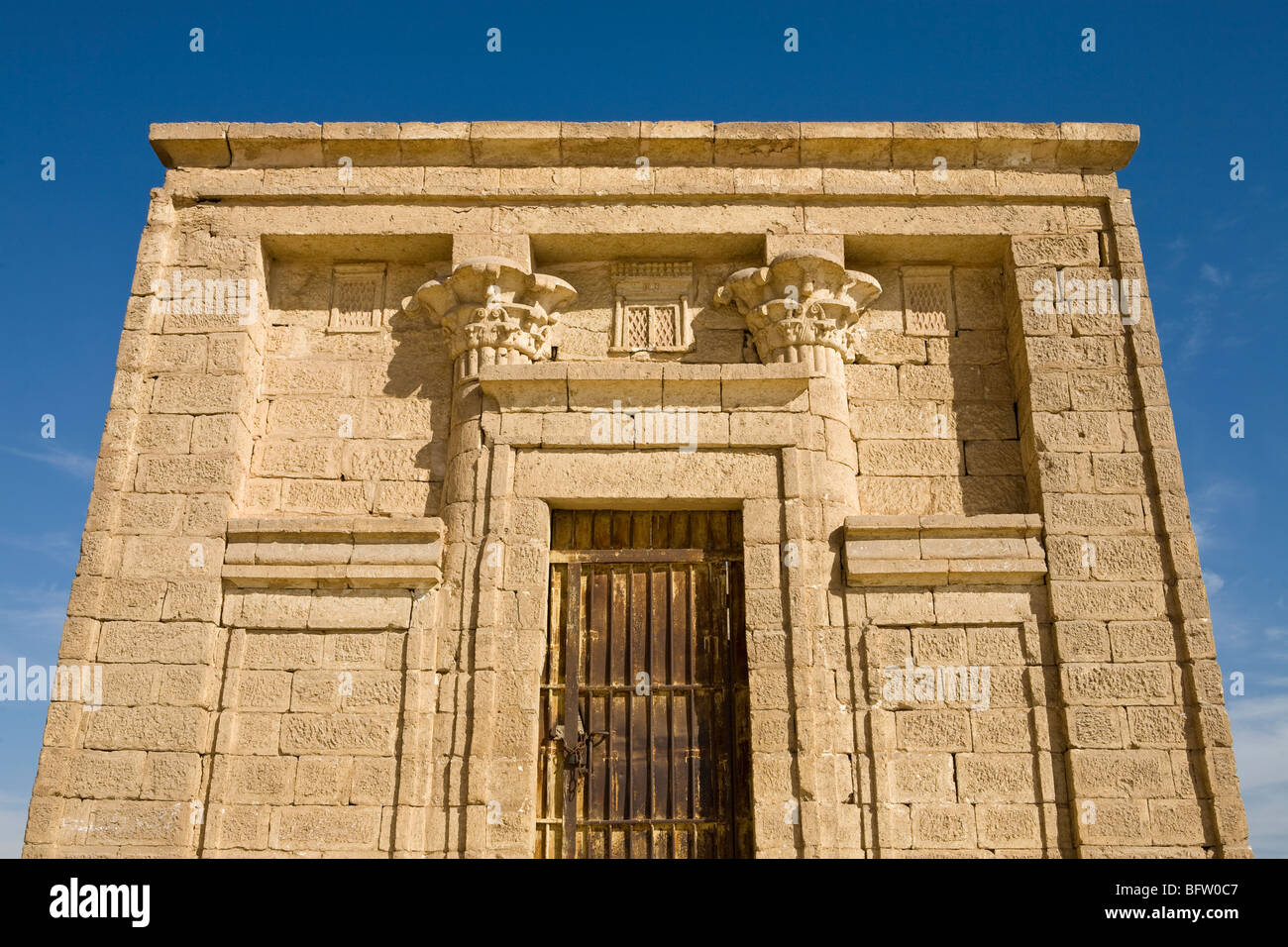 Close up of one of the mausolea at the cult centre of Tuna el Gebel ...