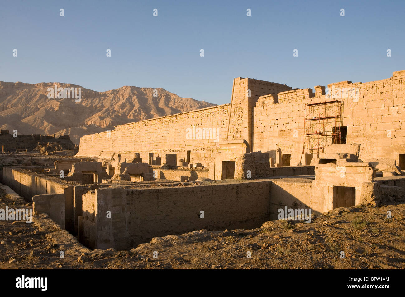 View of palace at Medinet Habu , Mortuary Temple of Ramesses III, West ...
