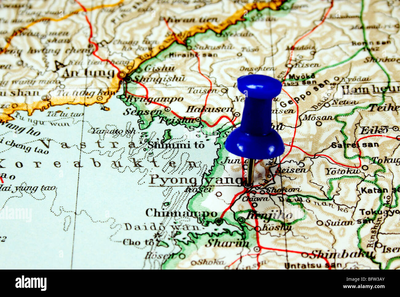 Vintage map of korea hi-res stock photography and images - Alamy