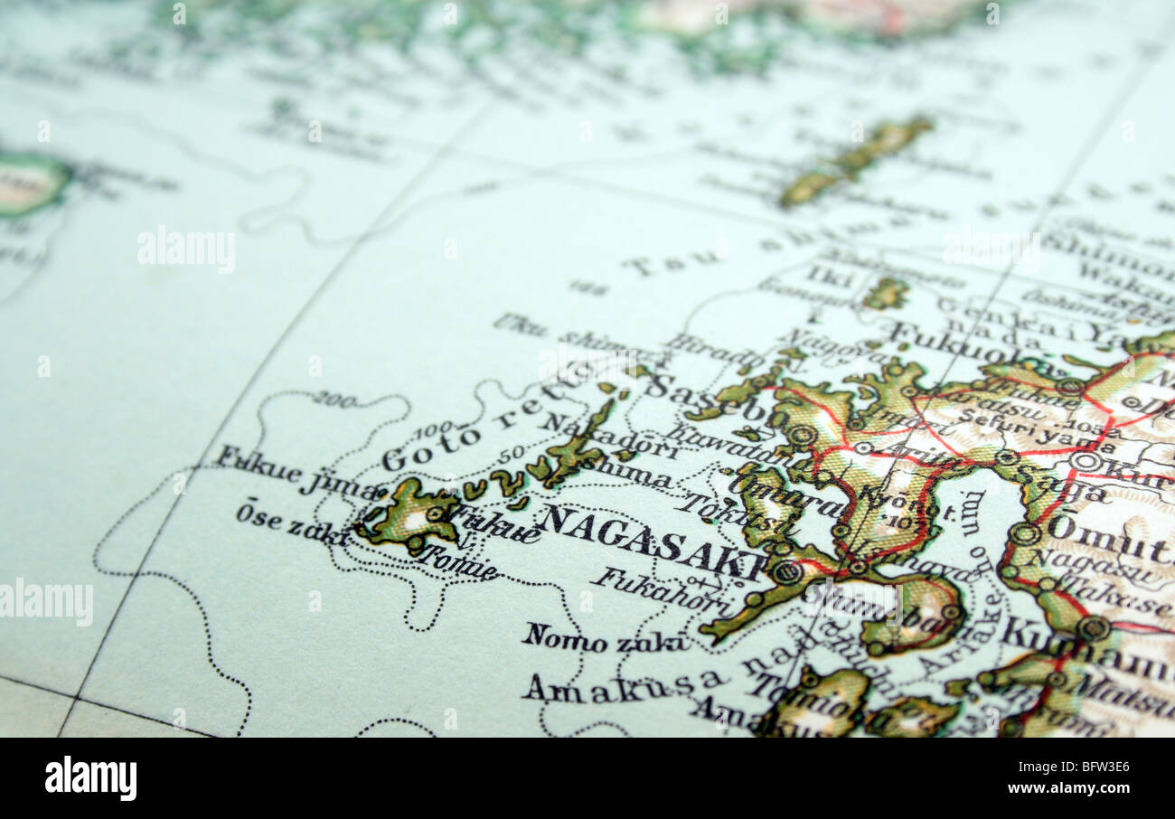 Map of nagasaki hi-res stock photography and images - Alamy
