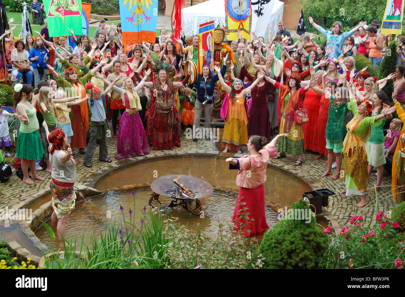 ceremony at Chalice Well during the 2009 Goddess Conference Glastonbury ...