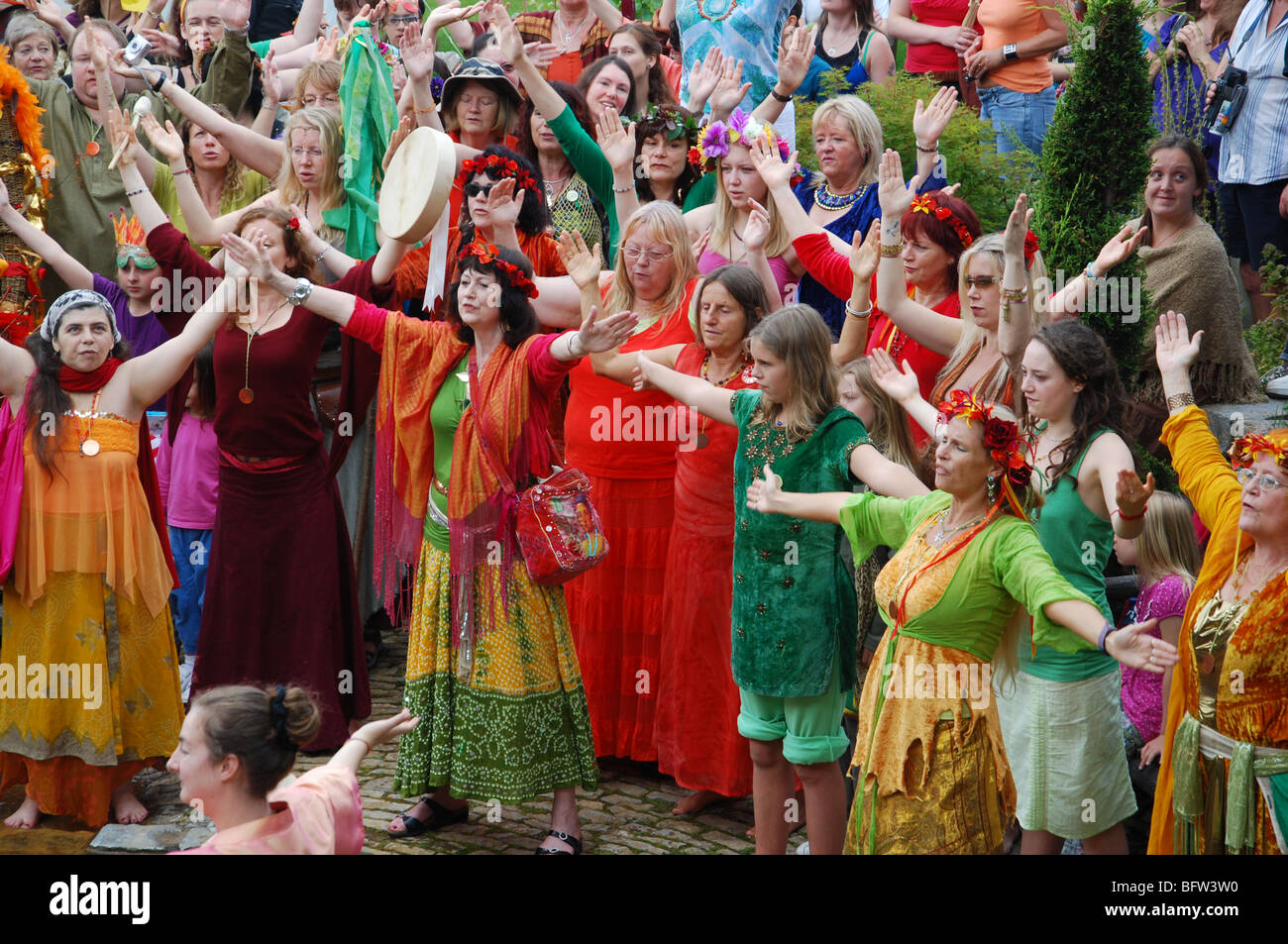 ceremony at Chalice Well during the 2009 Goddess Conference Glastonbury ...
