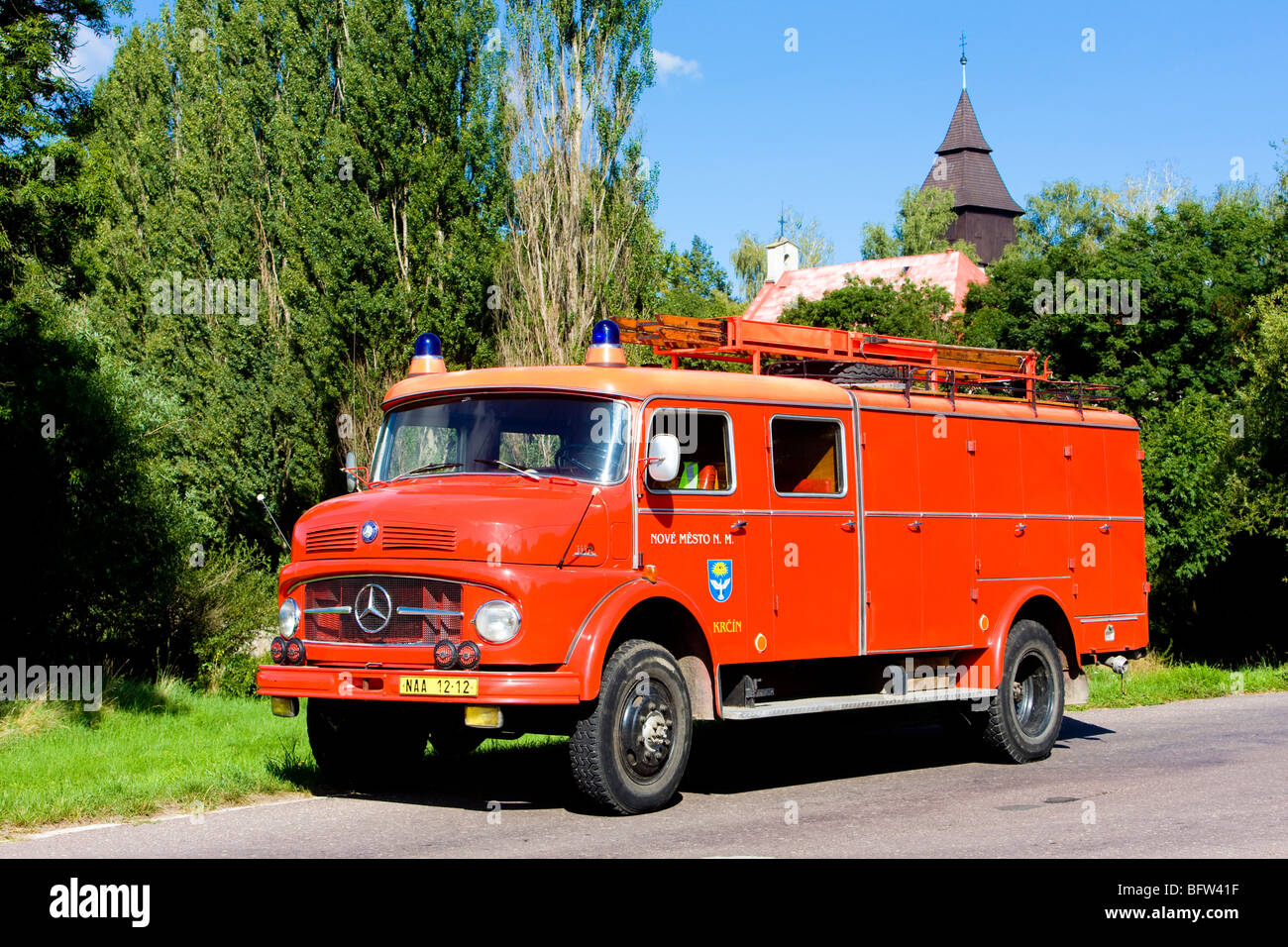 old fire engine, Czech Republic Stock Photo - Alamy