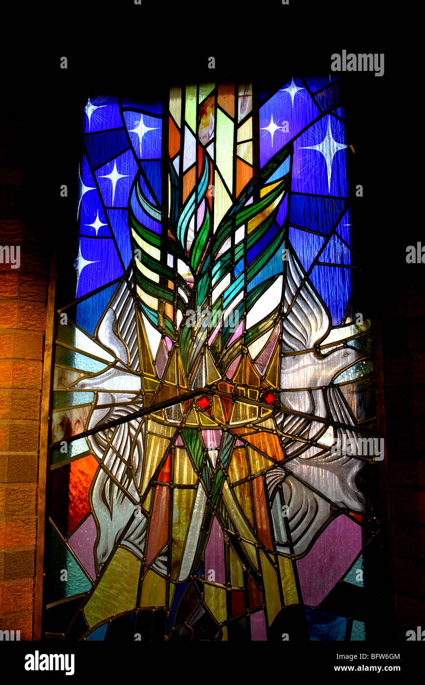 Stained glass, All Saints Church, Emscote, Warwick, Warwickshire ...