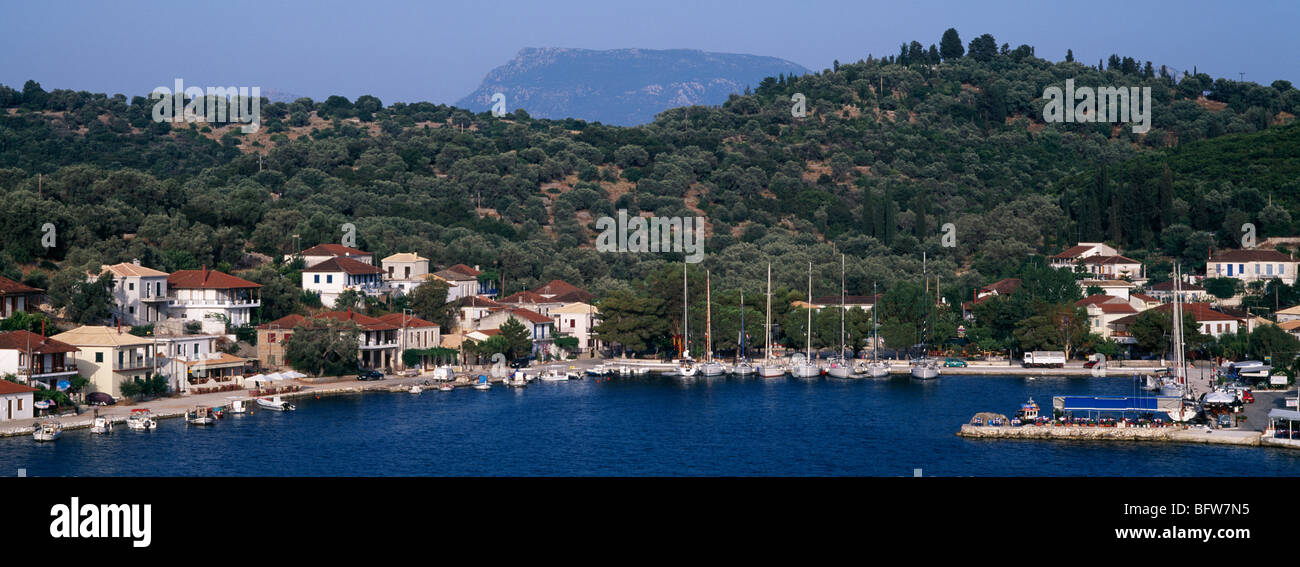 Vathi Harbour on the Greek island of Meganisi Stock Photo - Alamy