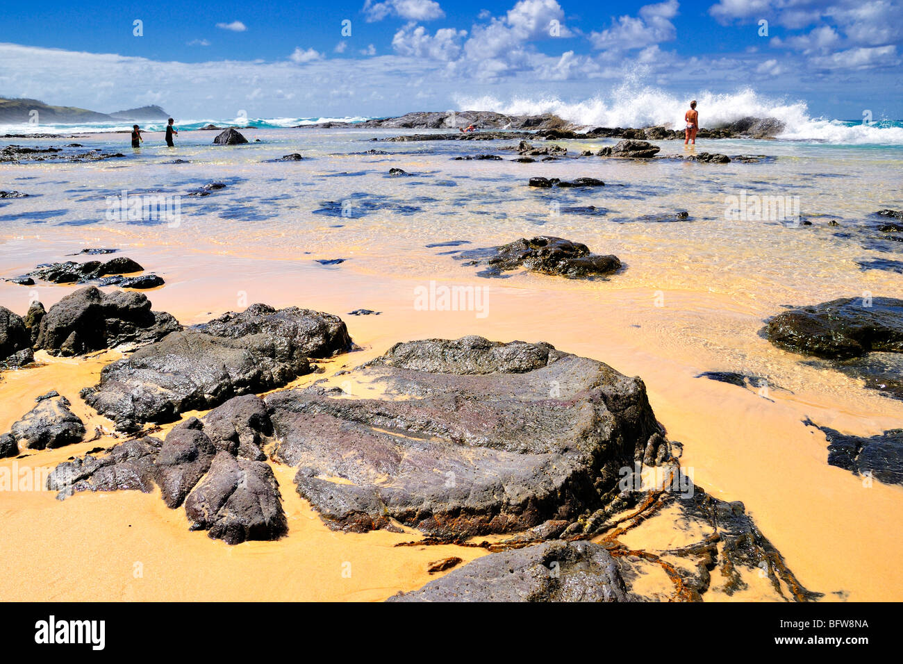 Champagne Pools are located North of Indian Head, along 75-mile beach ...