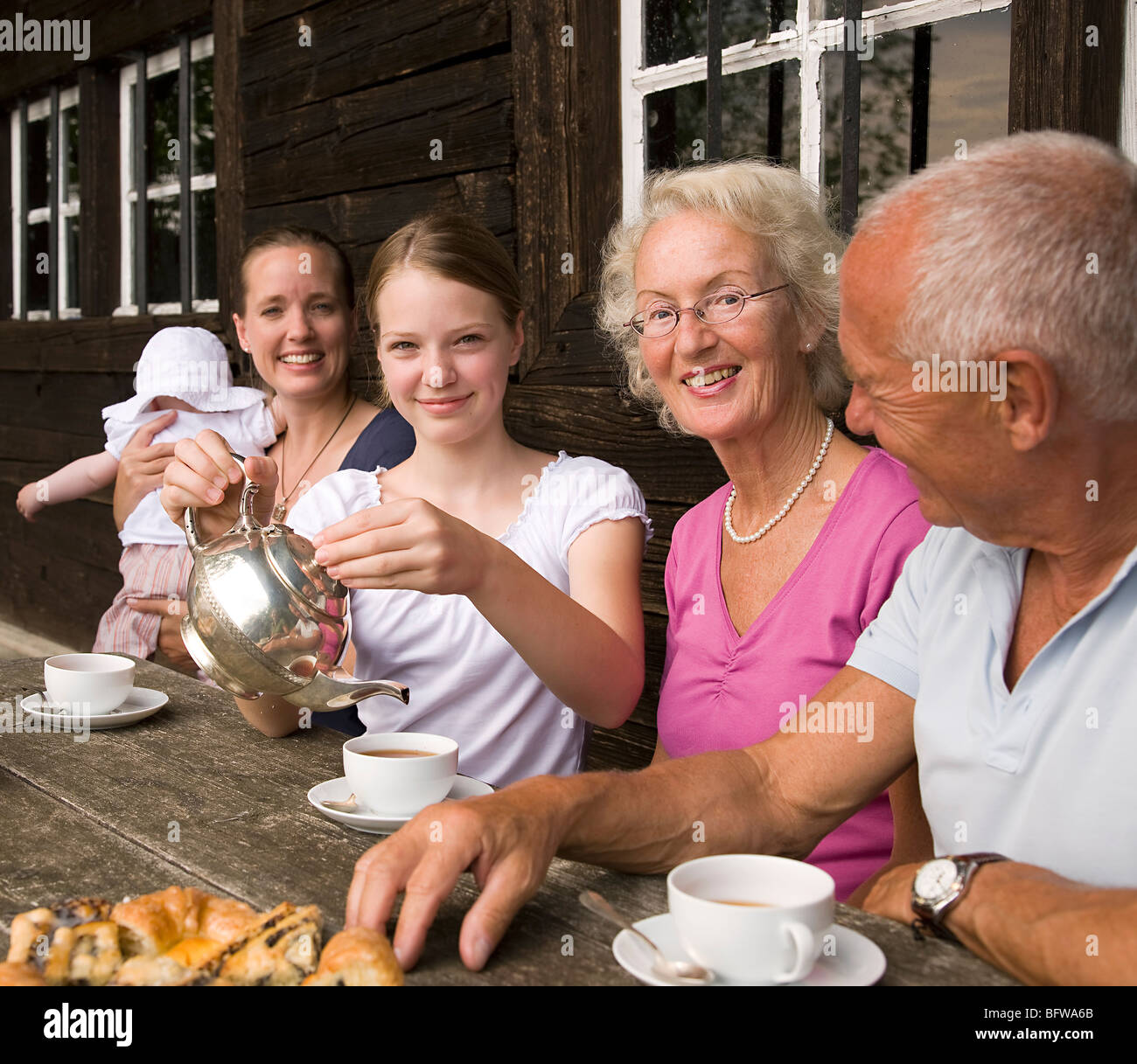 family of three generations Stock Photo - Alamy