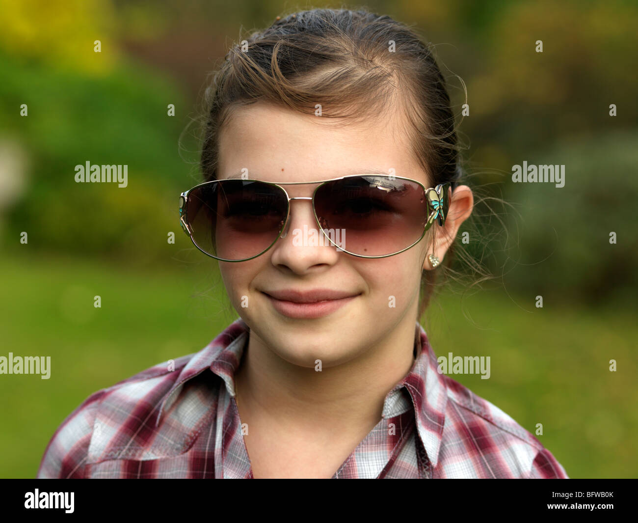 Girl Aged 12 in a Garden Stock Photo - Alamy