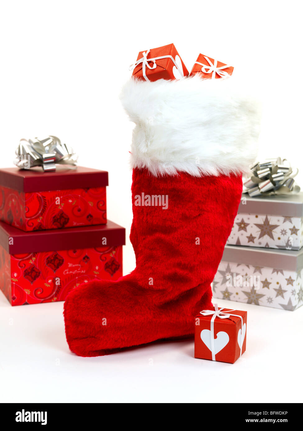 A Christmas Stocking isolated against a white background Stock Photo ...