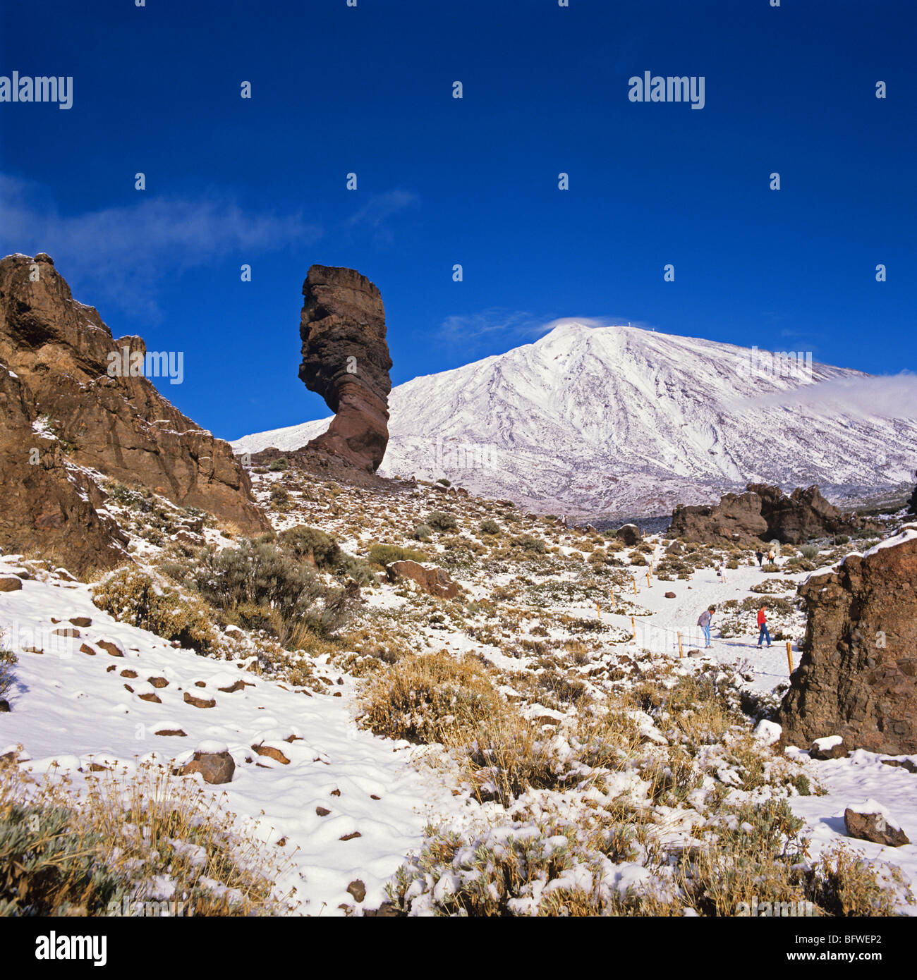 Winter snow on Mount Teide in Las Canadas National Park Stock Photo - Alamy