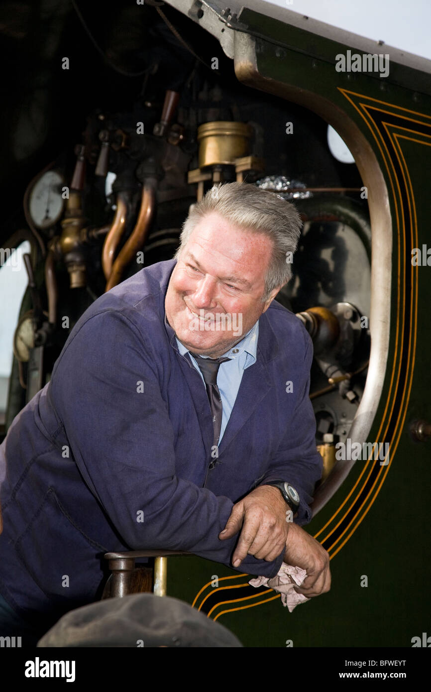 Steam engine driver on the North Norfolk Railway Stock Photo - Alamy