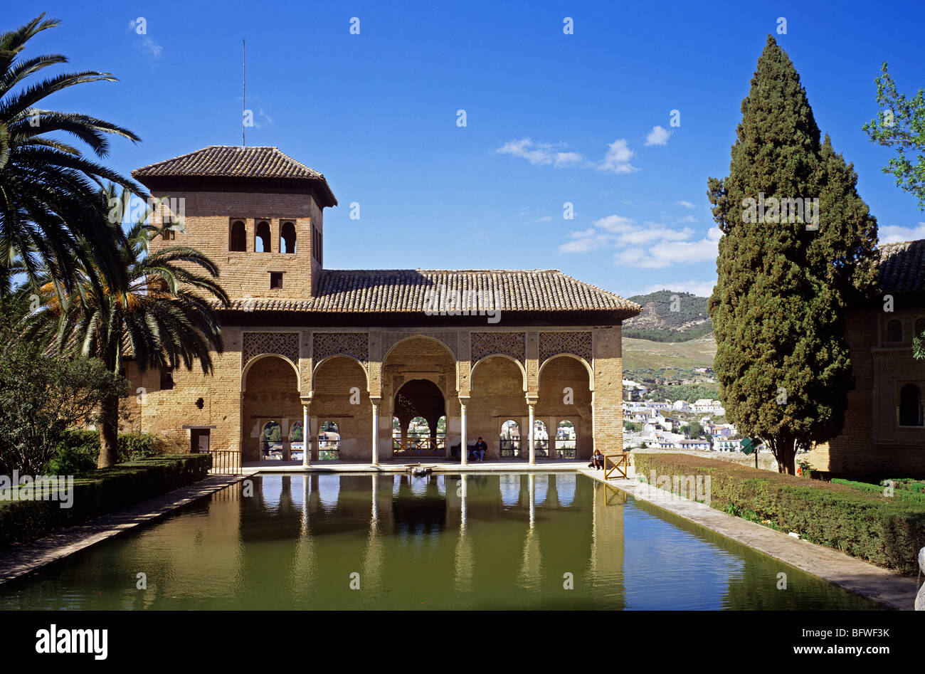 The Alhambra, a Moorish palace and fortress in the Andalusian city of ...