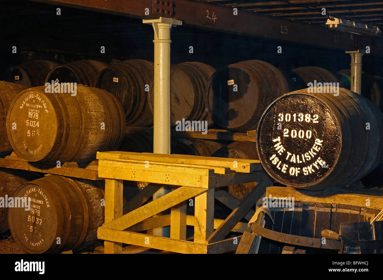 Talisker distillery (single malt whisky), Skye Island, Highlands region ...
