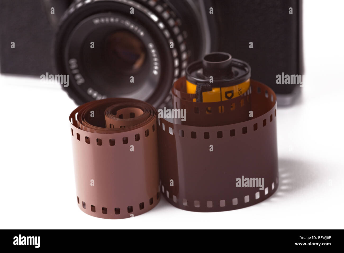35mm film roll on white background Stock Photo - Alamy