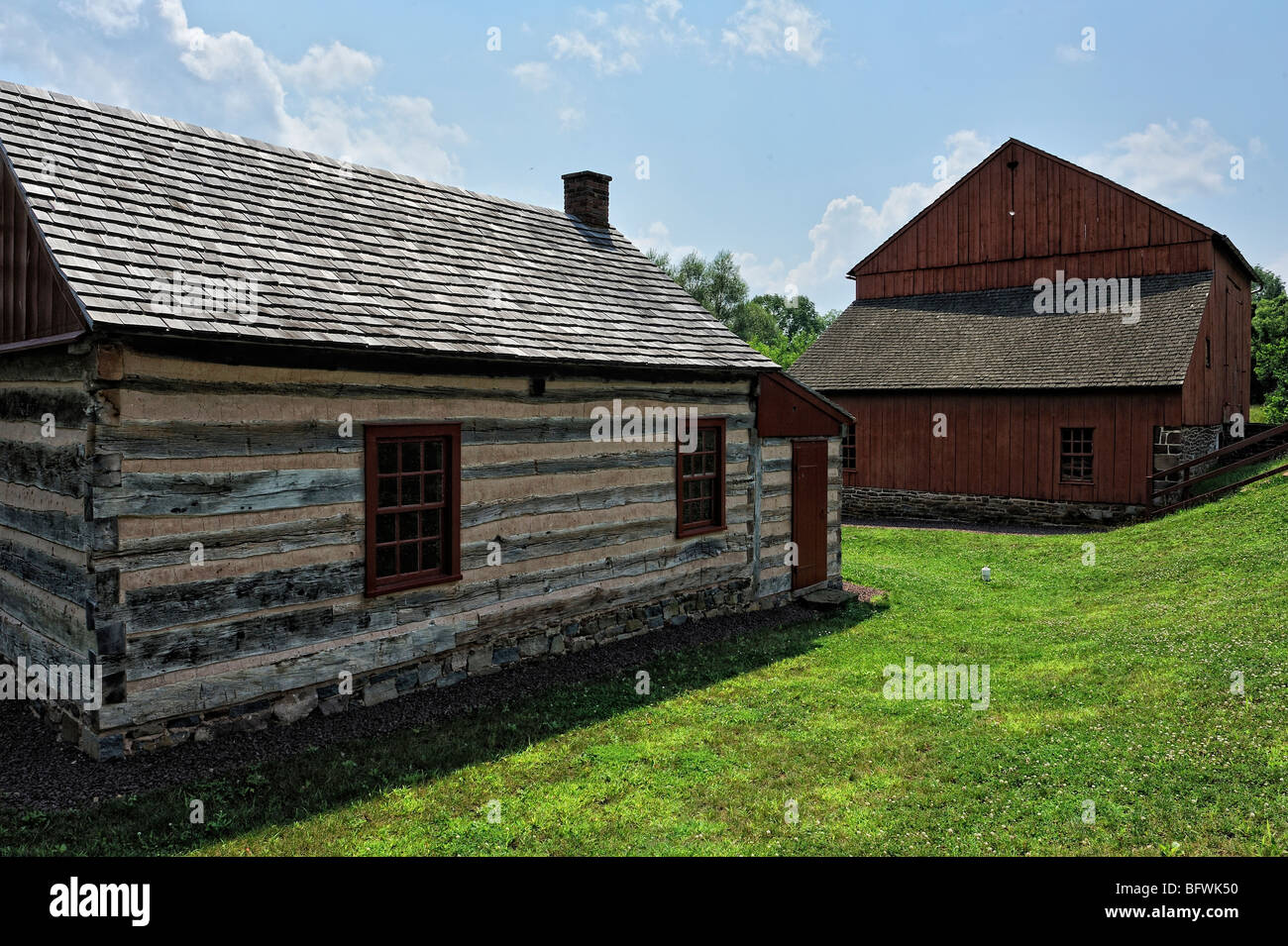Blacksmith Shop and Barn at the Daniel Boone Homestead Stock Photo - Alamy