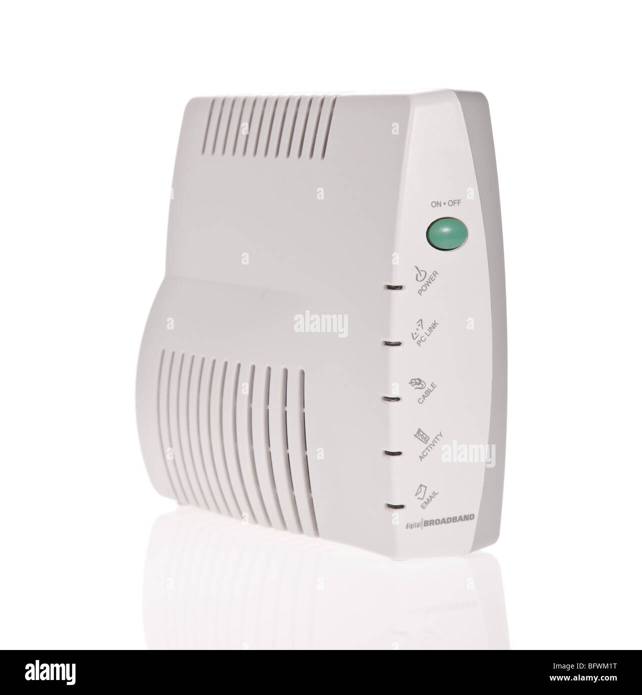 Broadband modem isolated on a white background Stock Photo - Alamy