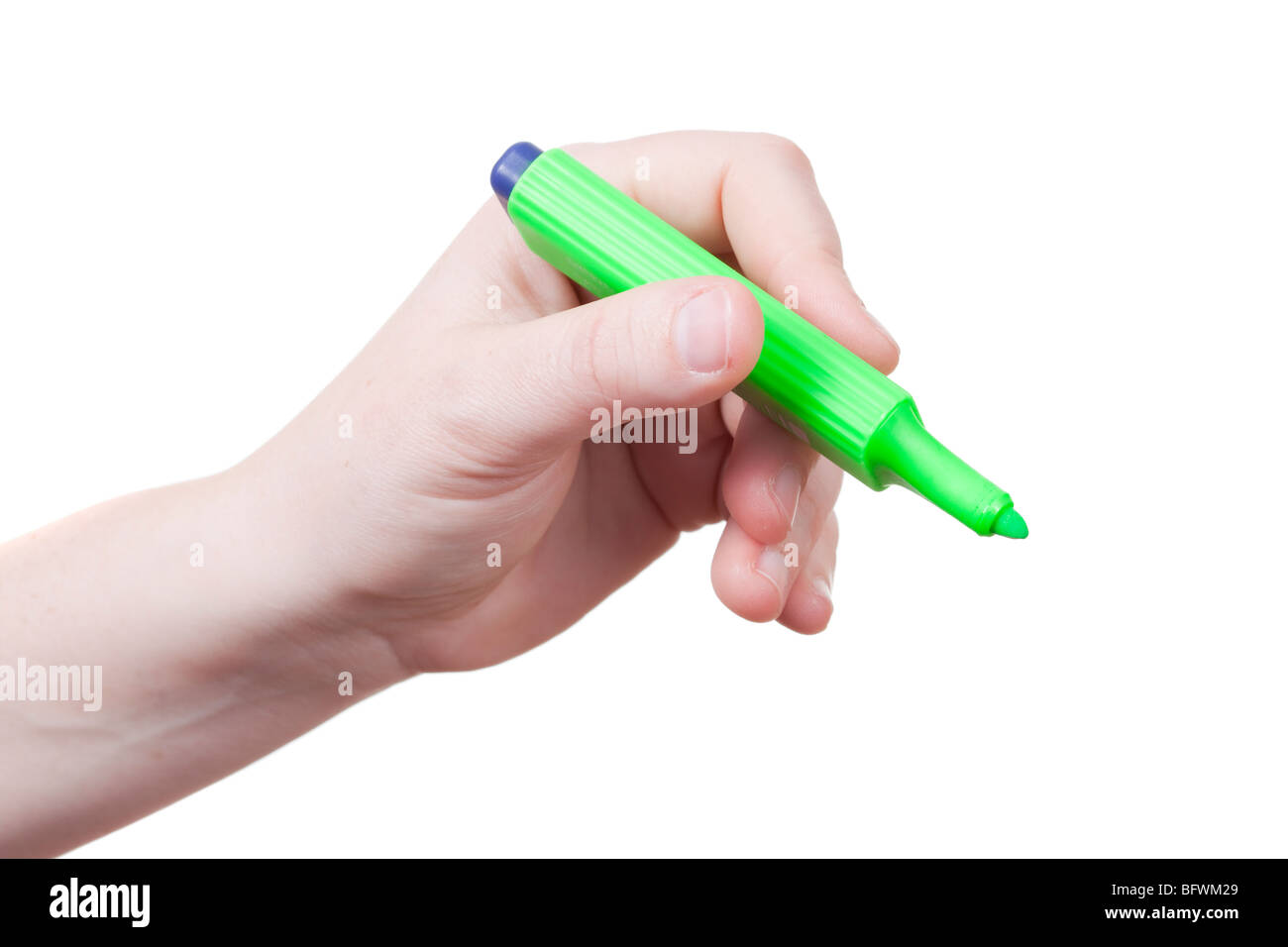 hand writting with a pen isolated on withe background Stock Photo - Alamy