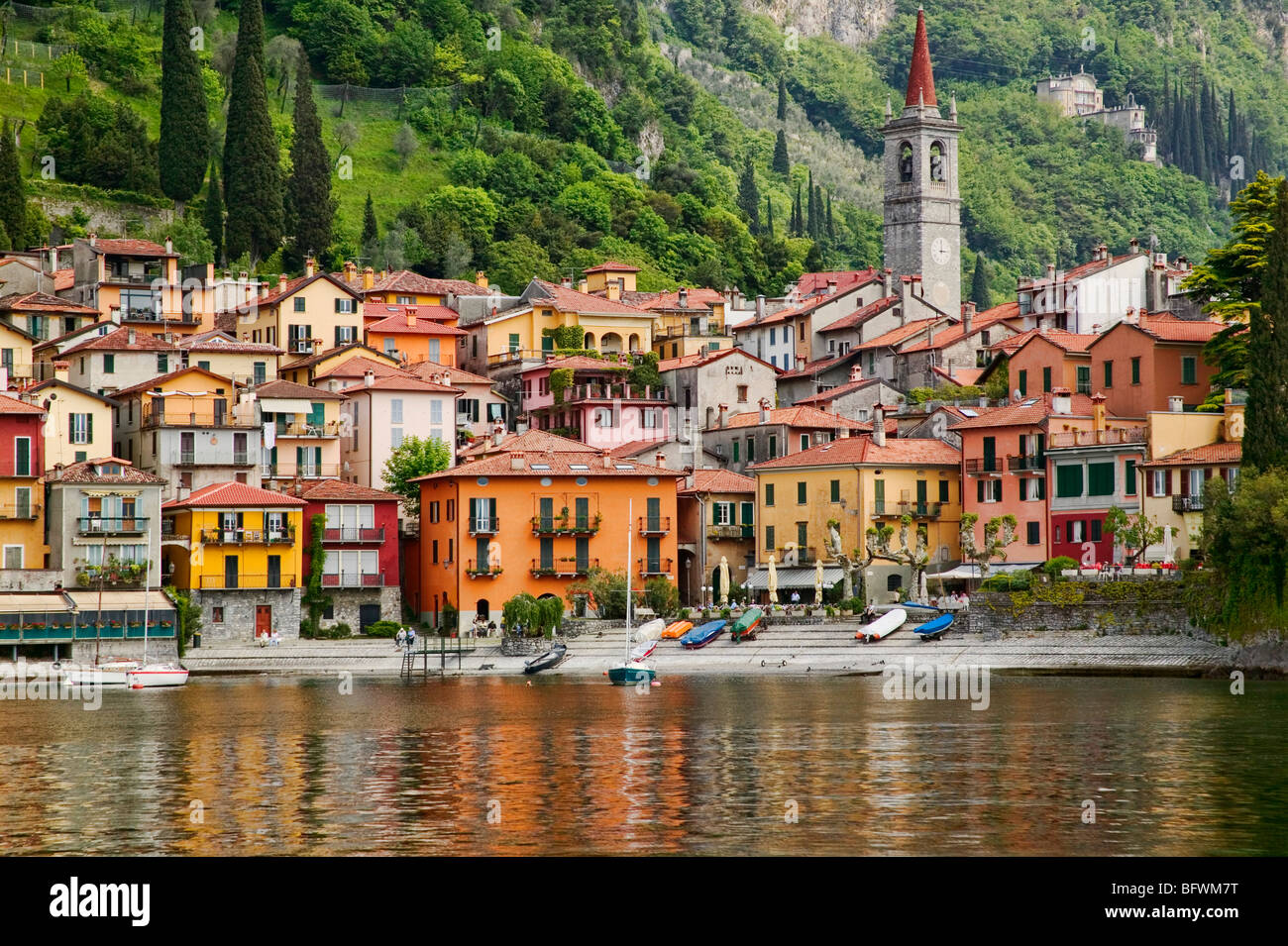 Varenna on the shores of Lago di Lecco, Lombardia, Italy Stock Photo ...