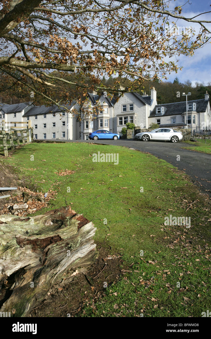 Area of Loch Lomond, Scotland. The Inversnaid Hotel on the route of the ...
