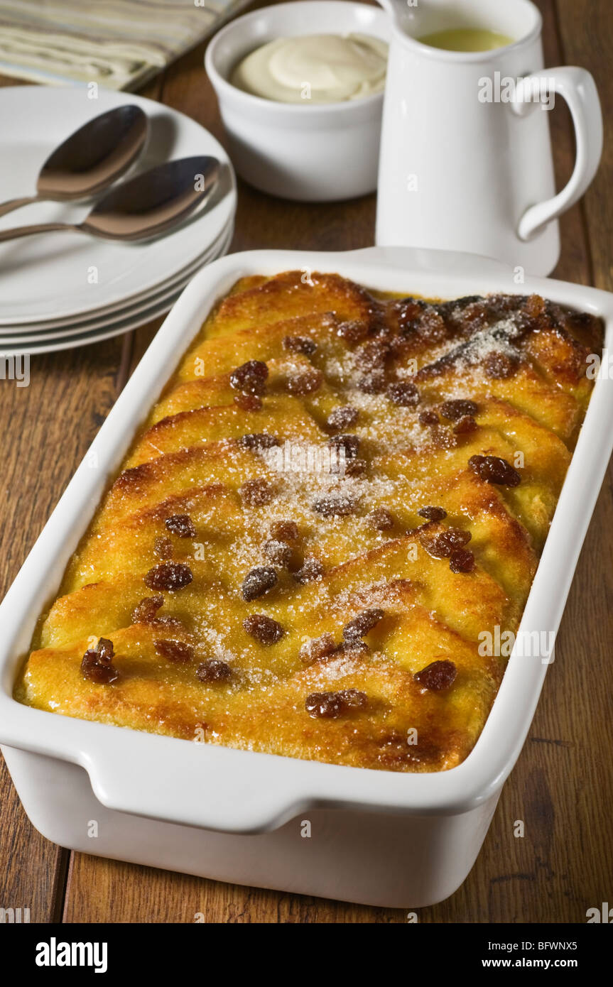 Bread and butter pudding Dessert Stock Photo - Alamy