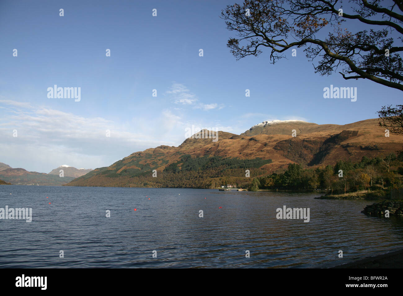 Area of Loch Lomond, Scotland. View of Loch Lomond at Rowardennan with ...