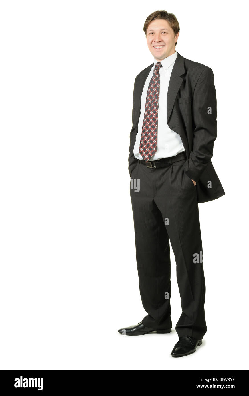 The young businessman isolated on a white background. A portrait of the ...