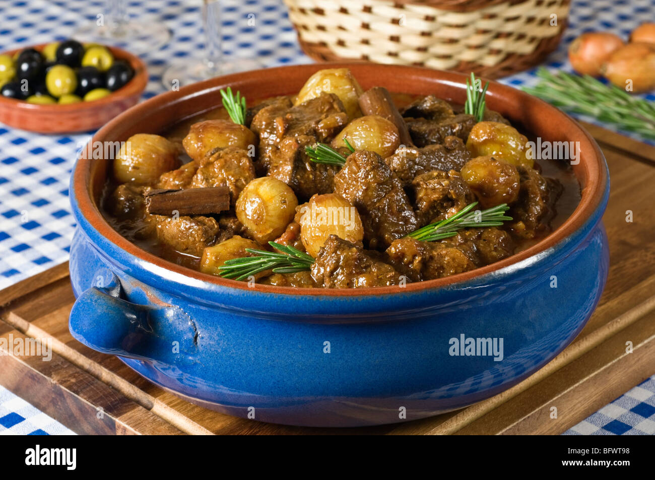 Stifado meat stew Greece Food Stock Photo - Alamy